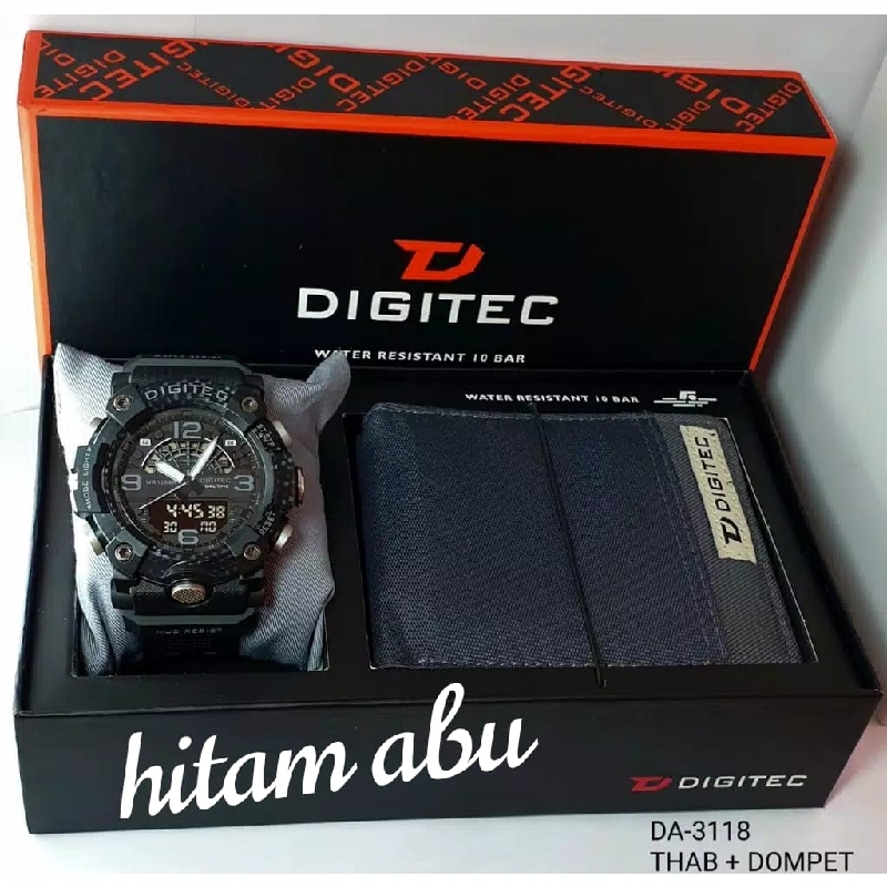 Jam Digitec Satu Set Box Dan Dompet Kanvas. Cocok Untuk Kado - MasterCash